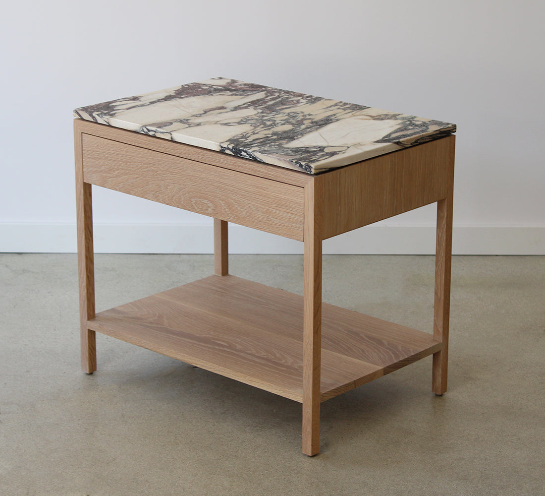 Davis Nightstand, Marble Top – Faithful Roots